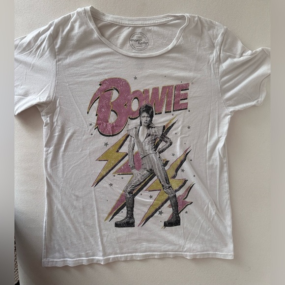 Project Karma | Tops | Vintage David Bowie Pink Lightning Starman Tshirt Pink And Yellow | Poshmark